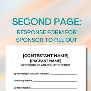 Pageant Sponsorship Template, Sponsor Proposal Packet, Donation Letter ...