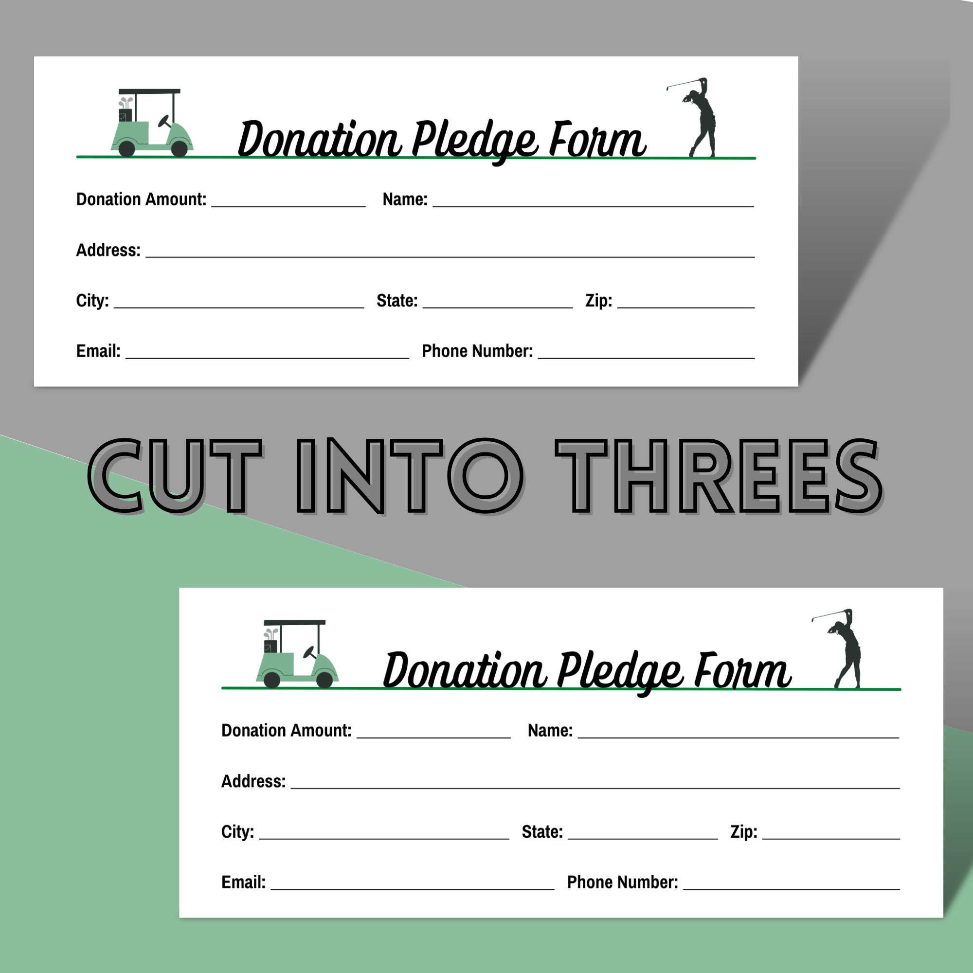 Golf Outing Donation Form 3 per Page, Golf Team Fundraising Flyer ...