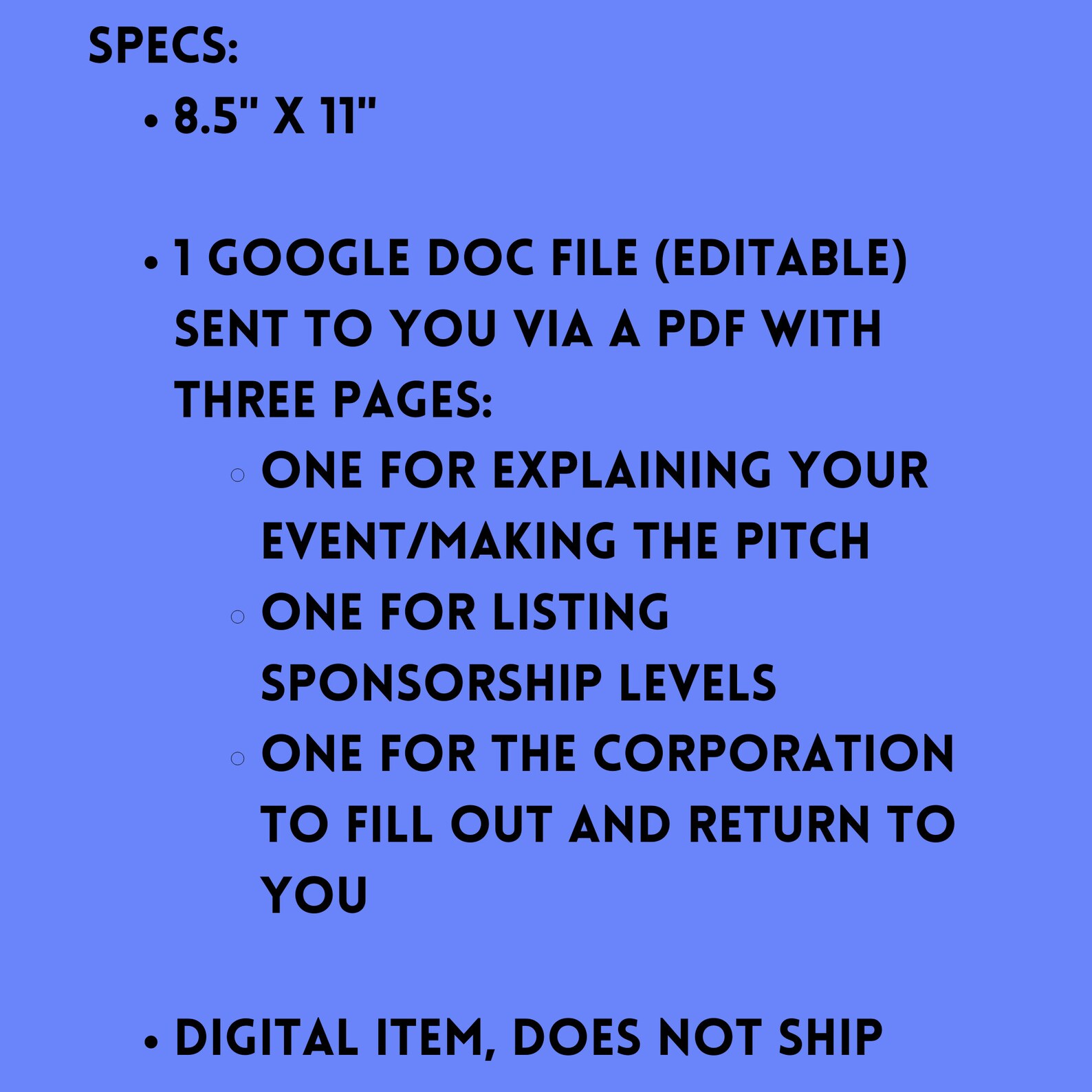 Sponsorship Solicitation Package Template Printable Editable - Etsy