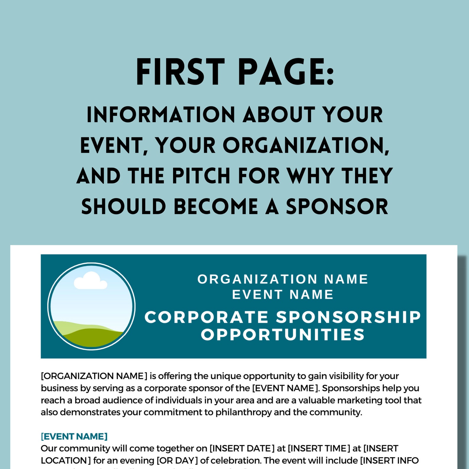 Canva Sponsorship Solicitation Package Template, Printable Editable ...