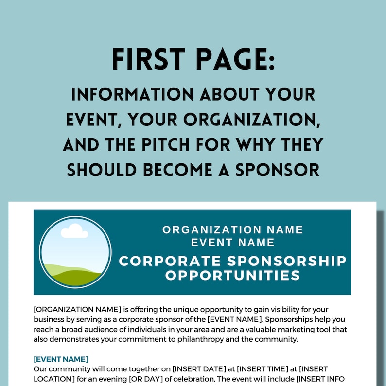 Canva Sponsorship Solicitation Package Template, Printable Editable ...