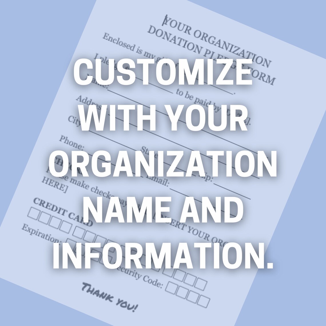 Donation Pledge Form Editable, Printable Donation Flyer, School ...