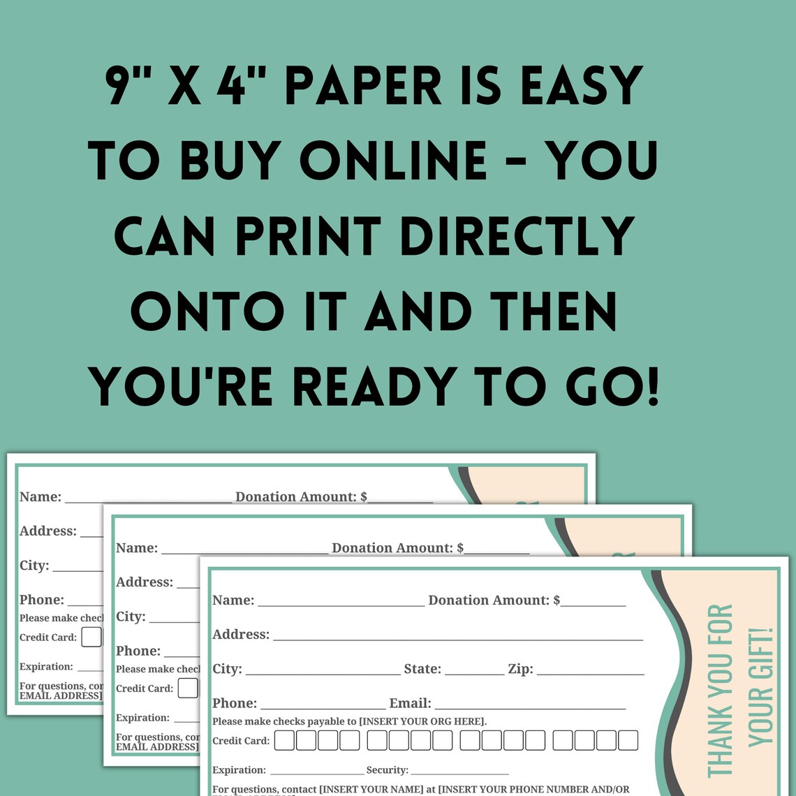 Donation Card Canva Template, Editable Printable Donation Flyer, Donor ...