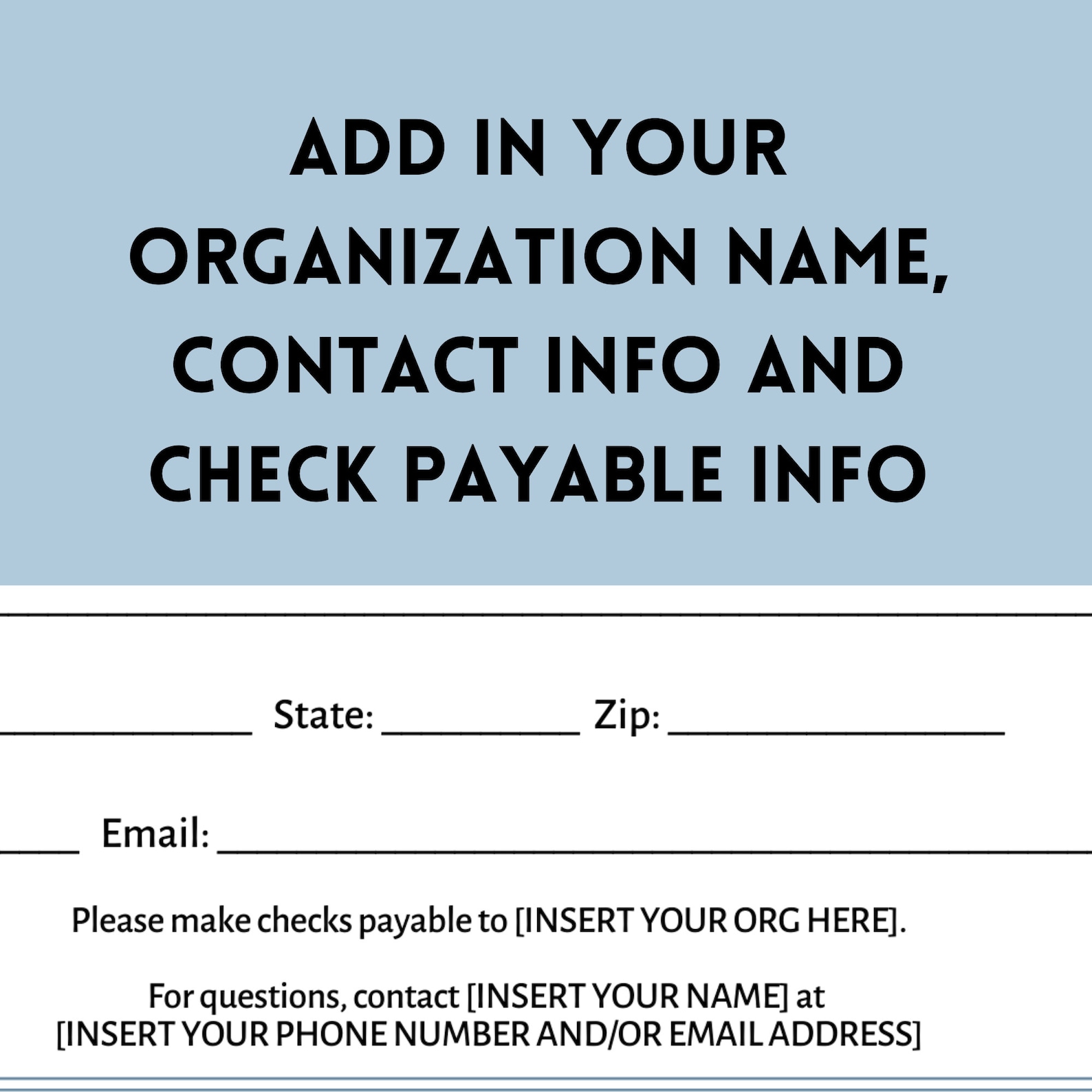 Donation Card Canva Template, Editable Printable Donation Flyer, Donor ...