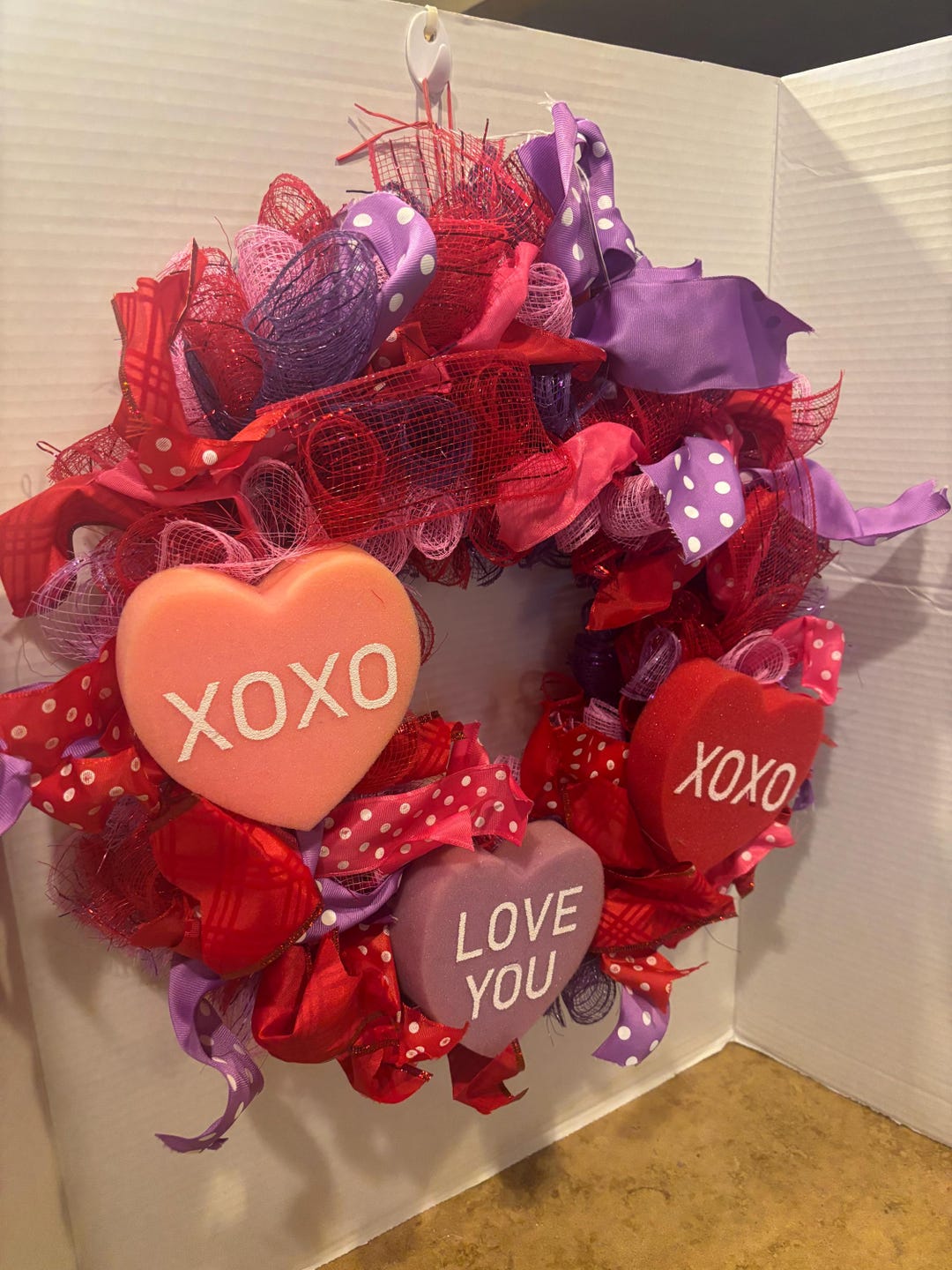 Love You Xoxo Valentine Mesh Wreath Red, Pink and Purple - Etsy