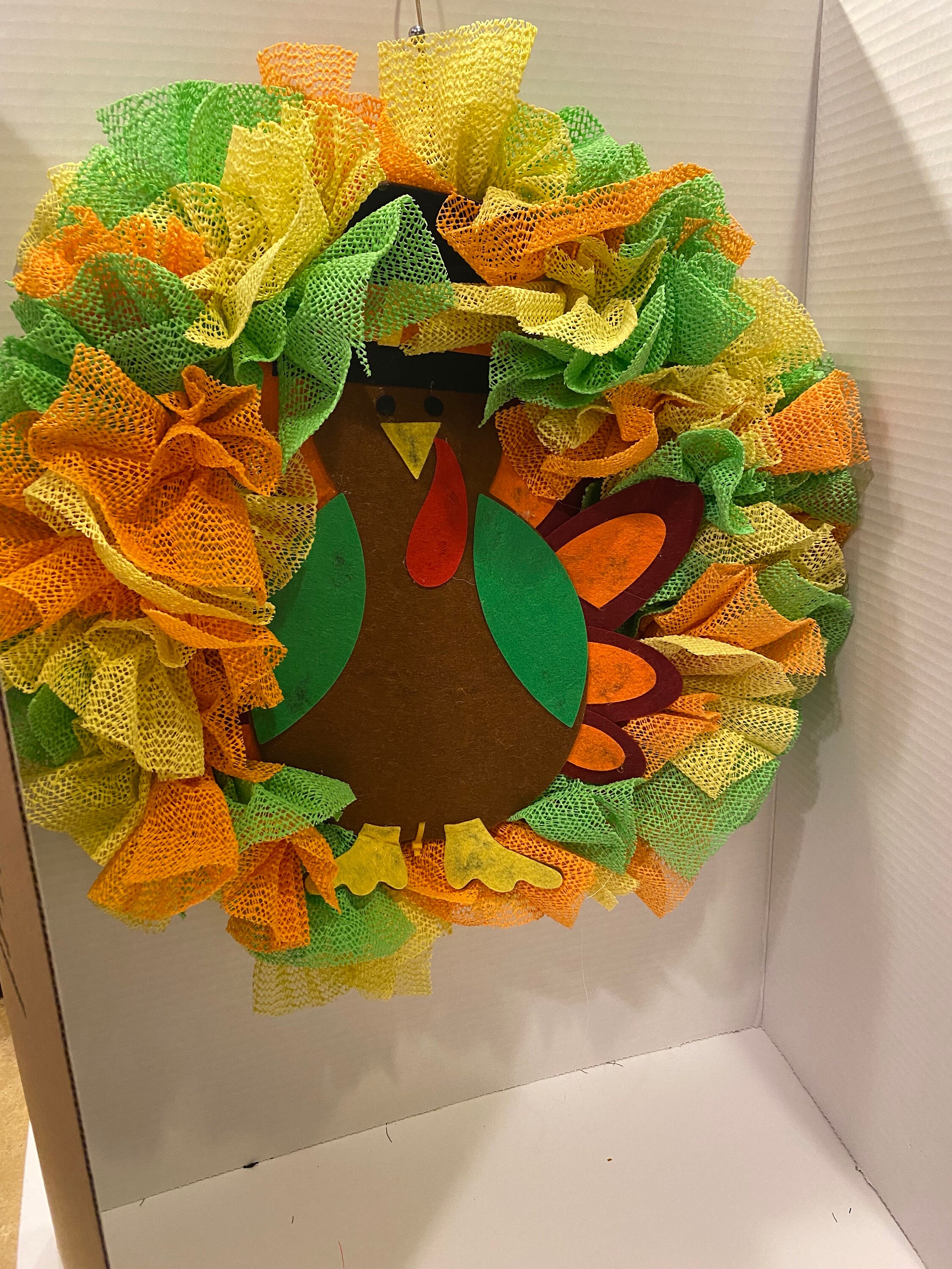Turkey Rubber Liner Wreath. Felt and Metal Frame. - Etsy