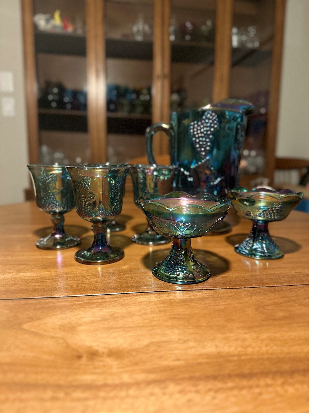 Vintage Indiana Glass Blue Iridescent Harvest Grape Carnival Glass - Etsy