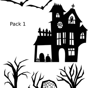 Printable Halloween Themed Black PNG Stickers, Spooky, Autumn, Digital ...