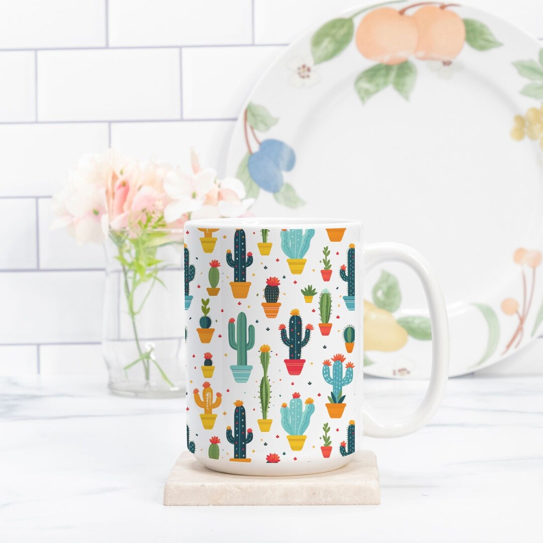 Cactus Mug Deluxe 15 Oz., Gift for Women, Cactus Lover Gift, Cactus ...