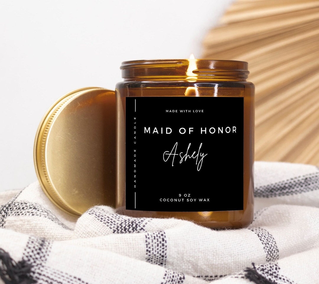 Personalized Maid of Honor Candle, Custom Maid of Honor Gift, Maid of ...