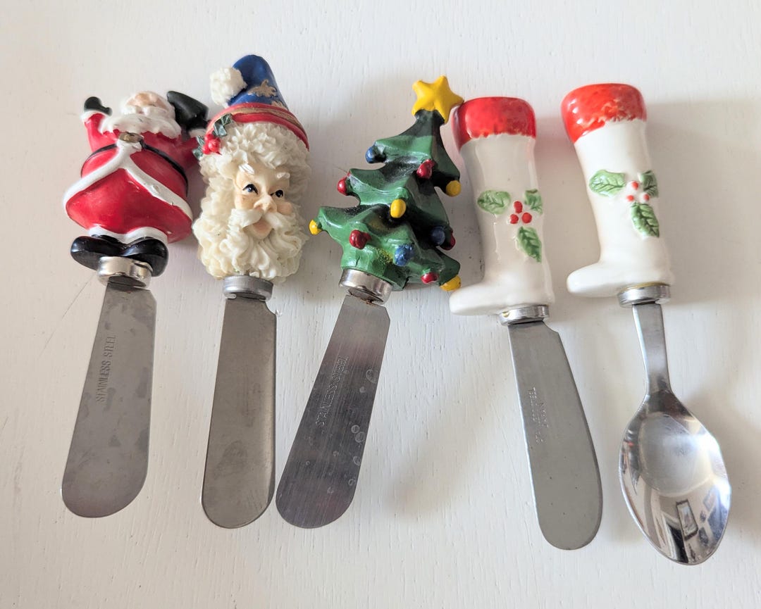 Vintage Christmas Cheese Knives - Set of 5 Different Design - Etsy