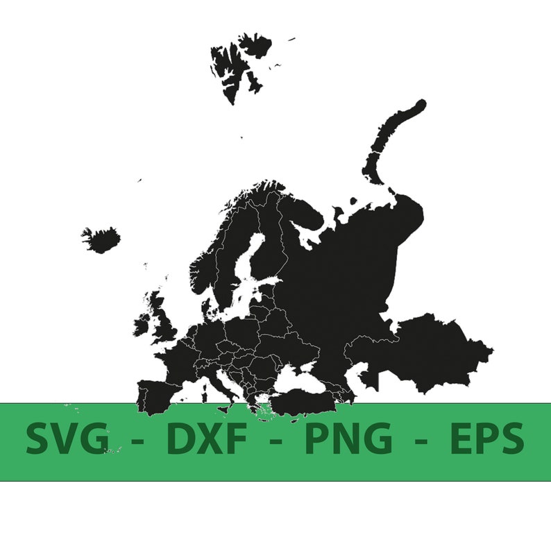 Map of Europe, Laser Cut File, SVG, DXF, EPS, Png, Pdf Each Country Can ...