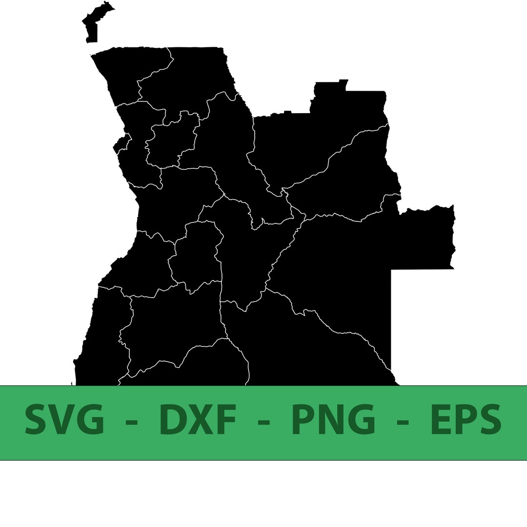 Angola Map With Regions Laser Cut File SVG DXF EPS Png - Etsy New Zealand