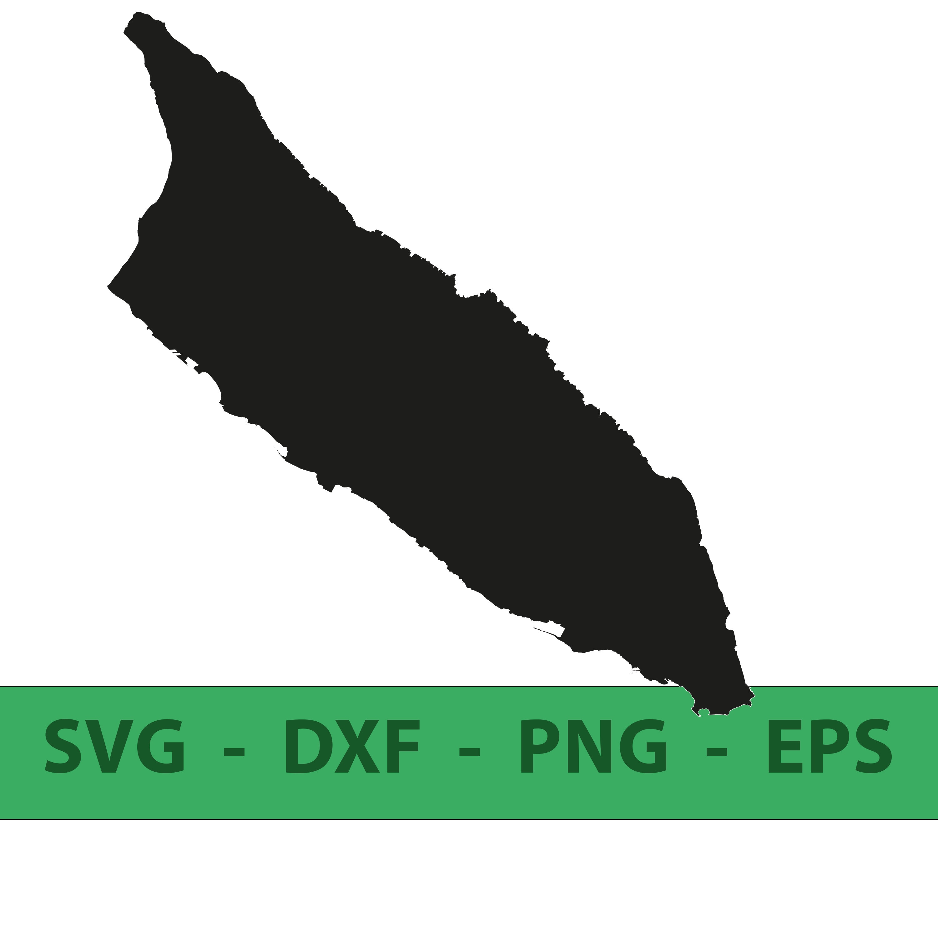 Aruba Map With Regions, Laser Cut File, SVG, DXF, EPS, Png, Pdf, Each ...