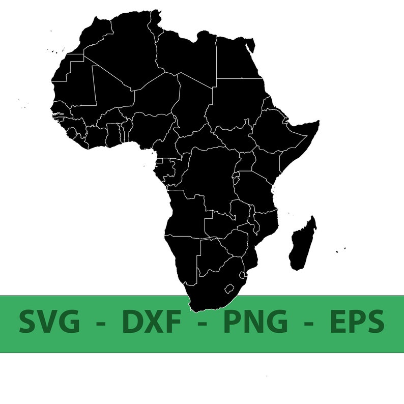 Africa Map, Laser Cut File, SVG, DXF, EPS, Png, Pdf, Each Country Can ...