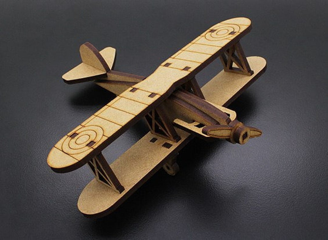 Laser Cut Biplane Aircraft 3mm DXF, SVG, Cnc Laser File, Laser Svg, Dxf ...