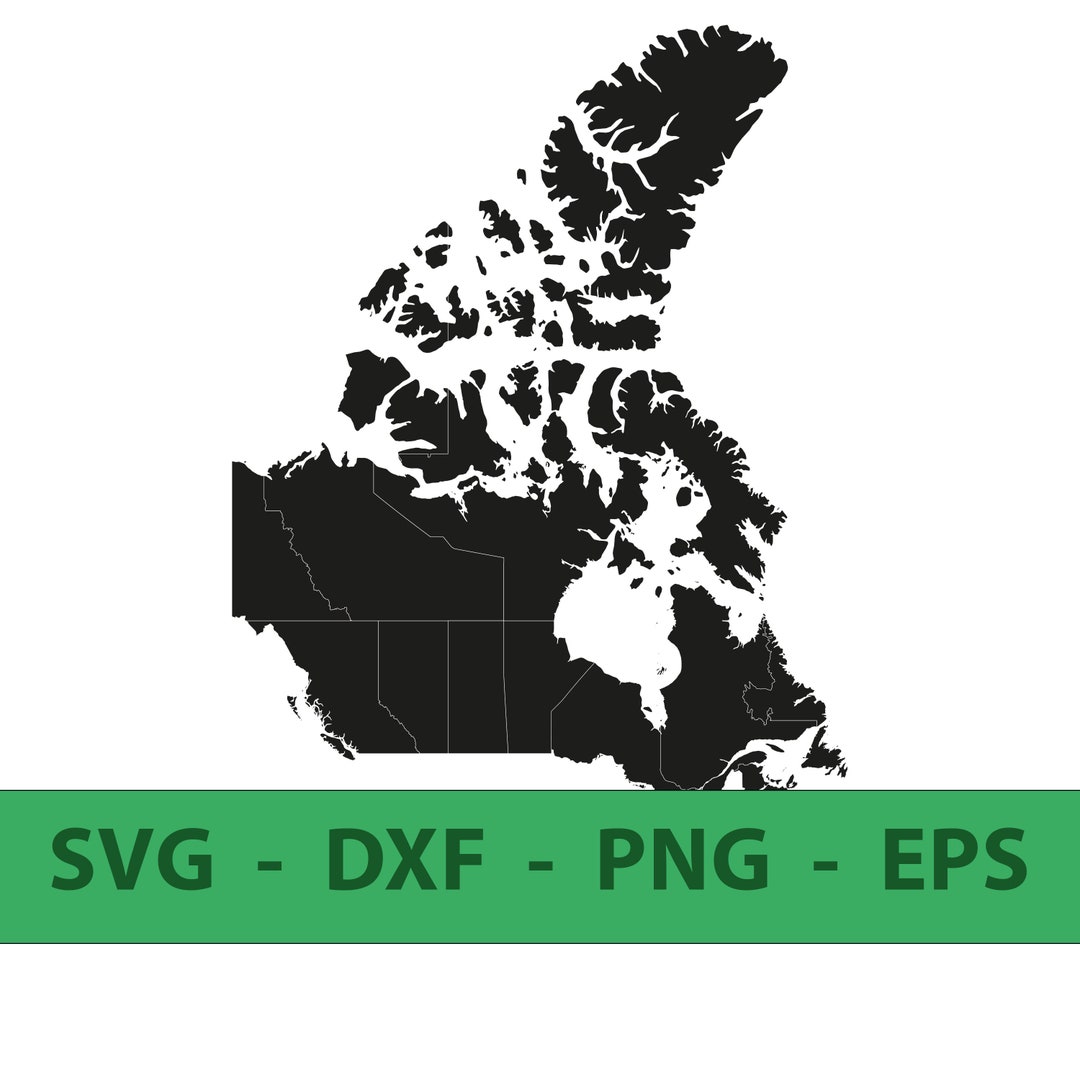 Canada Map With Regions, Laser Cut File, Cnc, SVG, DXF, EPS, Png, Pdf ...