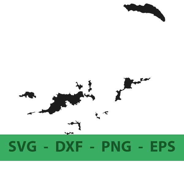 Virgin Islands Map - Etsy