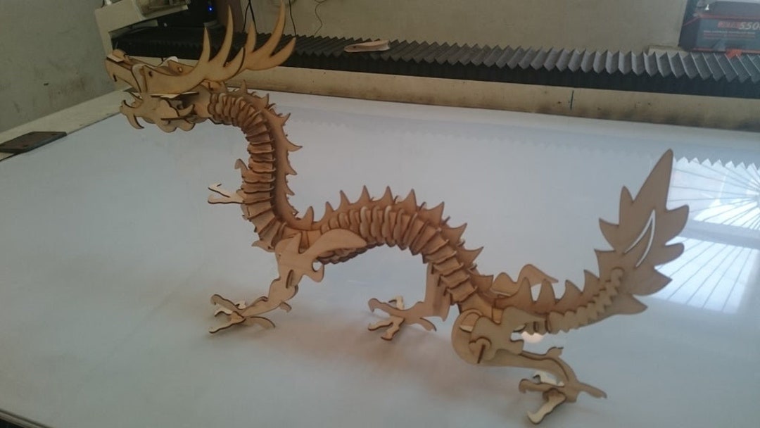 Corte láser Dragón chino 3 mm DXF, SVG, archivo láser cnc, láser svg, archivo dxf para láser ...