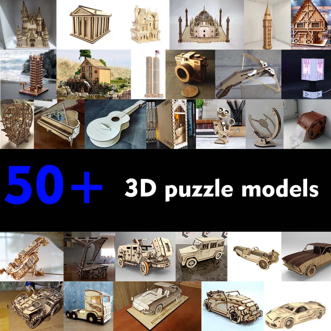 Laser Cut 57 Models 3D Set ,DXF, Cnc Laser File, Laser Svg, Dxf File ...