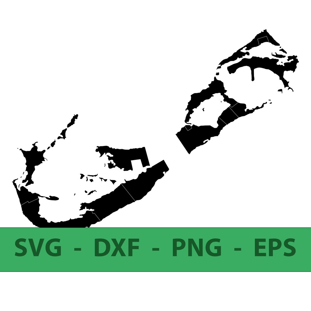 Bermuda Map With Regions, Laser Cut File, Cnc, SVG, DXF, EPS, Png, Pdf ...