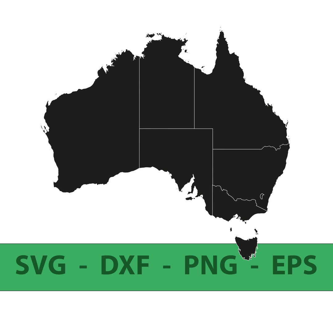 Map of Australia, Laser Cut File, SVG, DXF, EPS, Png, Pdf Each Country ...