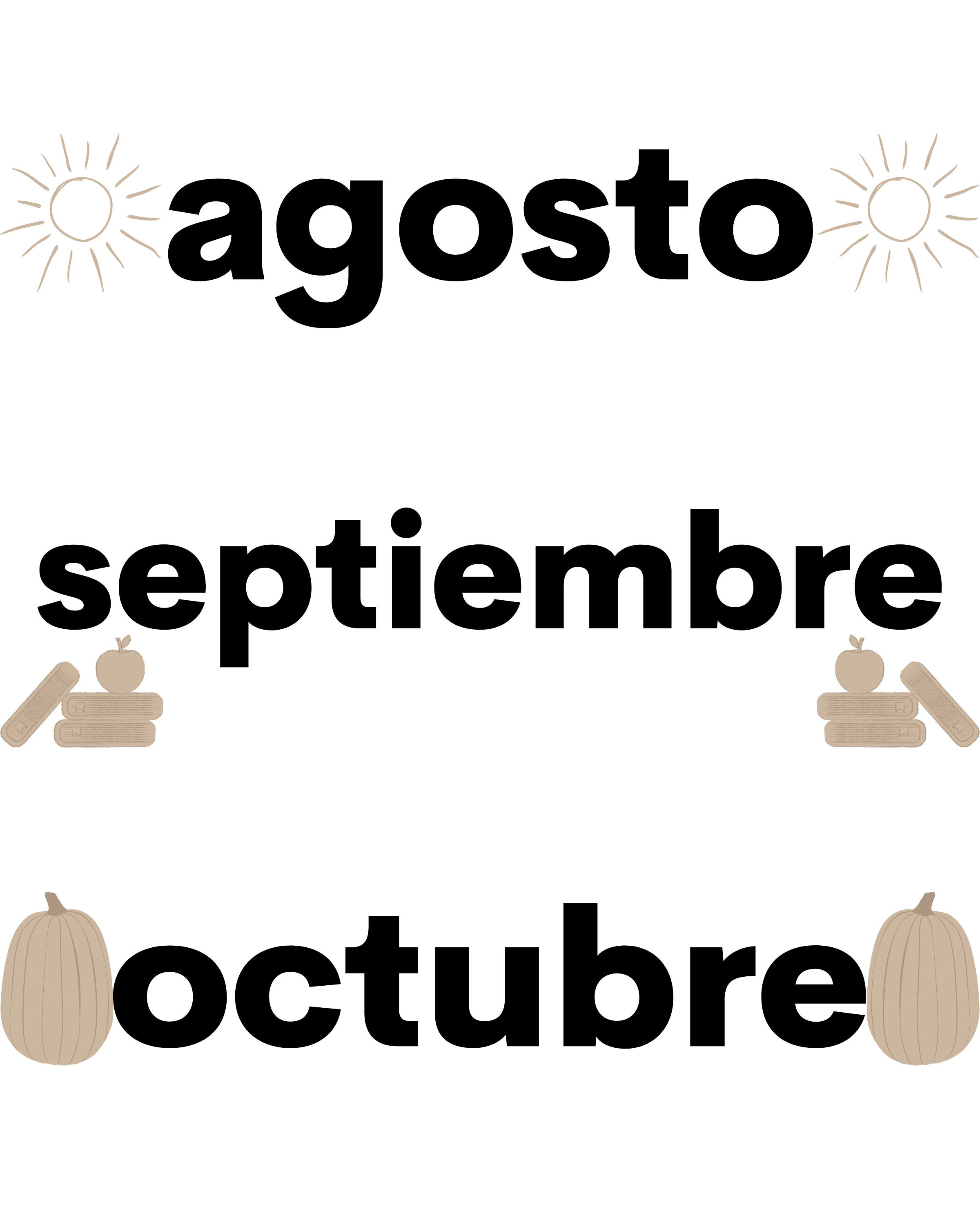 Nuetral Spanish Calendar Set | Print, Laminate, and Use in Your Spanish ...