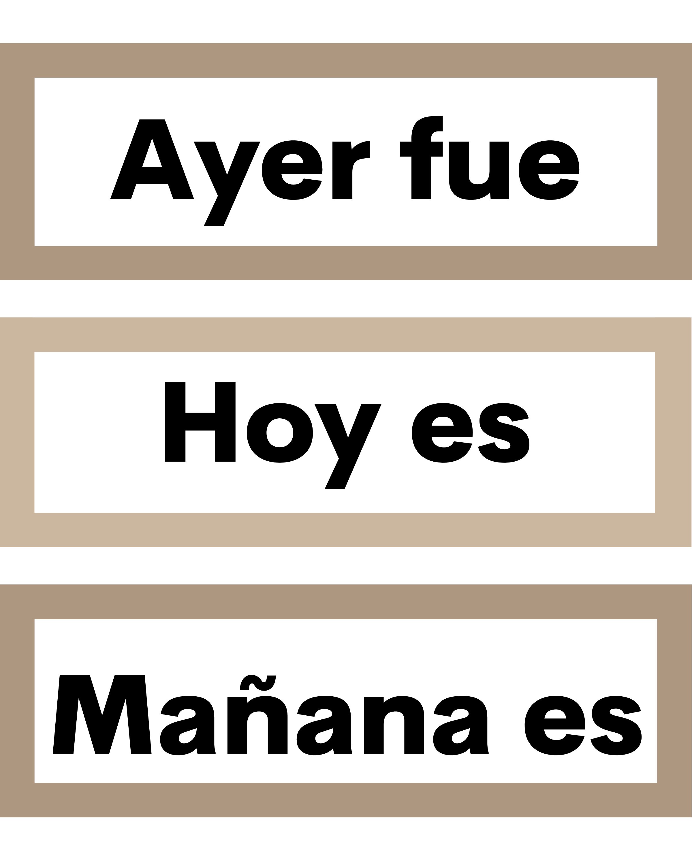 Nuetral Spanish Calendar Set | Print, Laminate, and Use in Your Spanish ...
