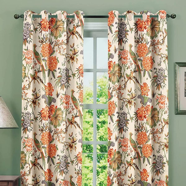 Bird Design Curtains - Etsy
