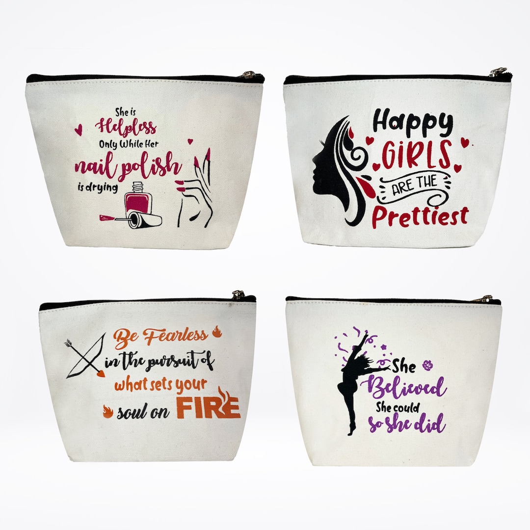 Inspirational Quotes Bags/ Zipper Pouches - Set of 4- Makeup/ Travel ...