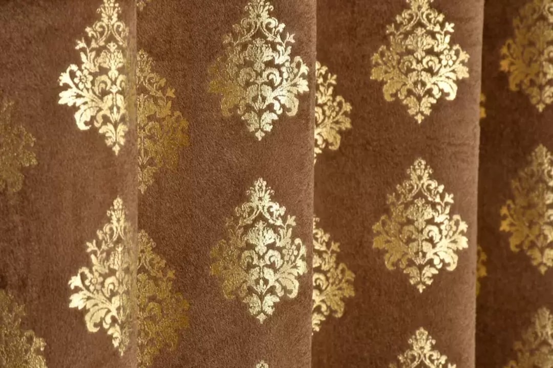 Luxury Velvet- Motif Golden Foil Pattern- 84"l - Colors- Light & Dark ...