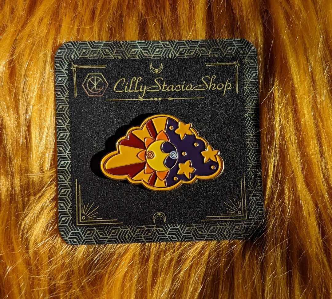 Sun and Moon Cloud Pin Soft Enamel Pin Gold Pin - Etsy