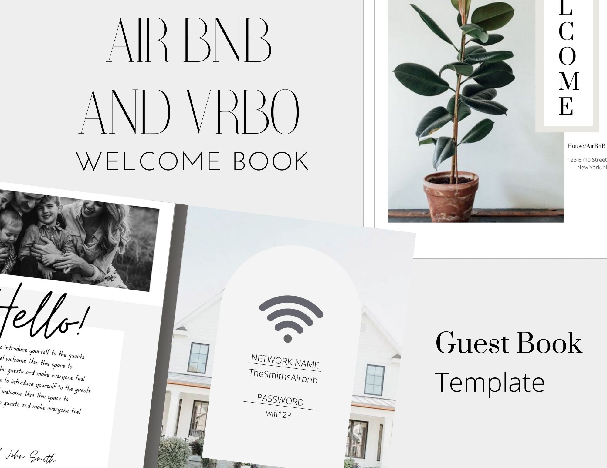 VRBO/AIR BNB Book Template, Editable Welcome Guide, Editable House ...
