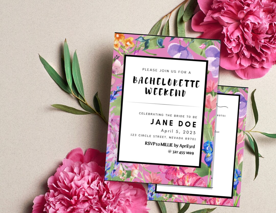 Gucci-inspired Party Invitations. Beautiful Floral Design: Captures the ...
