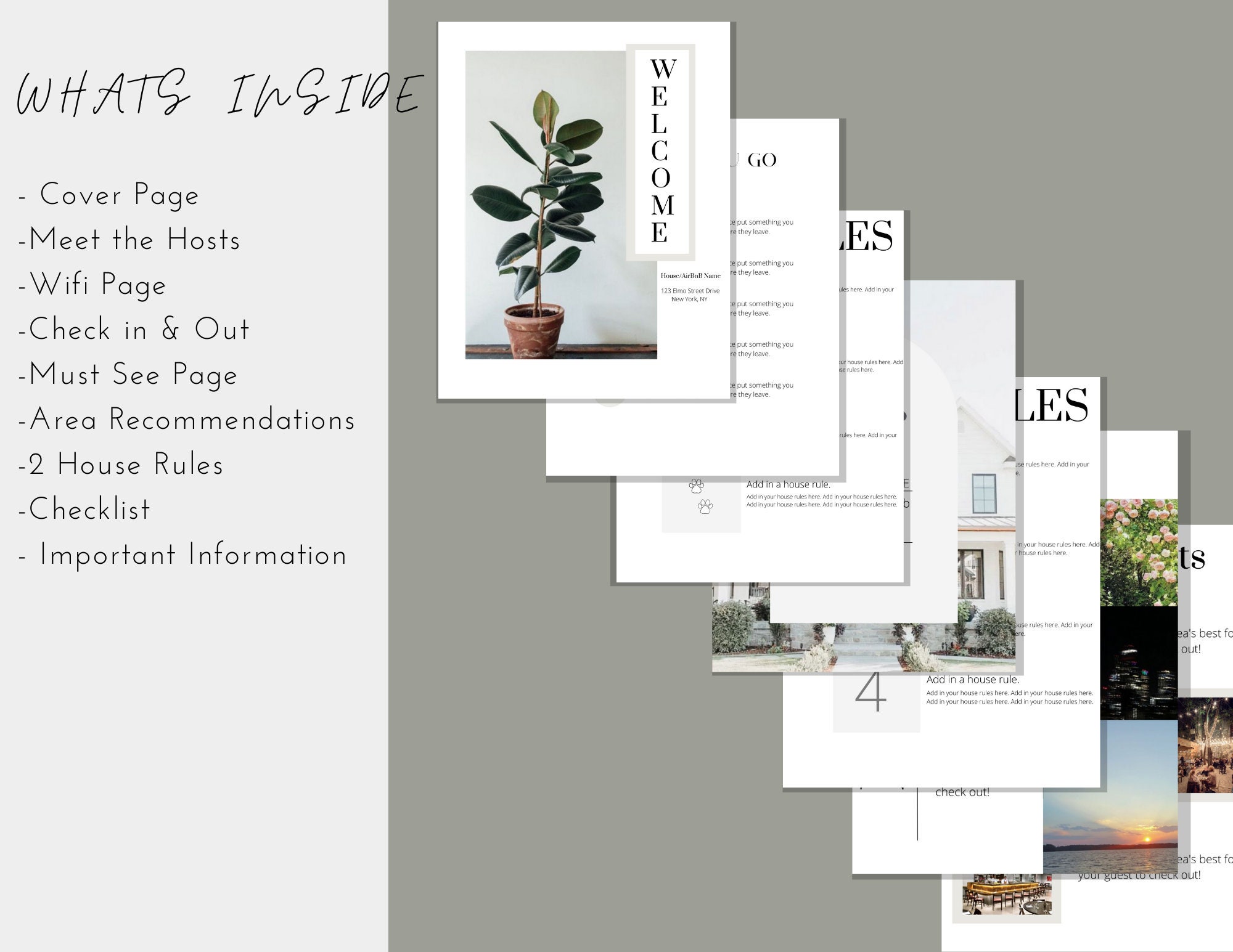 VRBO/AIR BNB Book Template, Editable Welcome Guide, Editable House ...