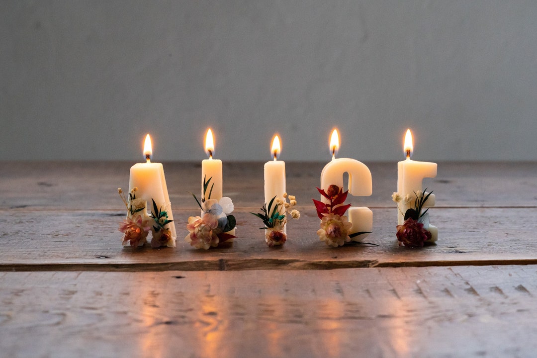 1st Birthday Party, Unique Letters Candles, Candles With Flowers, Cake ...
