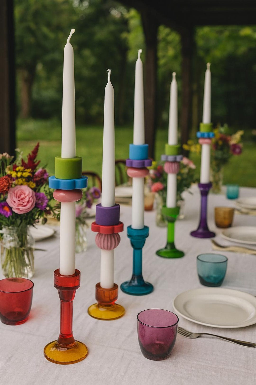 Colorful Party Decoration Candle, Unique Stackable Candle, Decorative ...