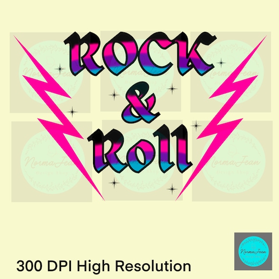 Rock & Roll PNG Rock and Roll Designs Rock and Roll | Etsy
