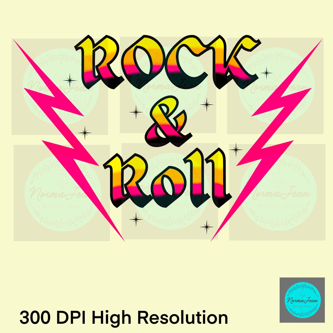 Rock & Roll Png,rock and Roll Designs,rock and Roll Sublimation Design ...