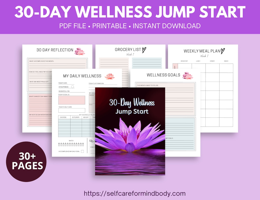 30-day Wellness Jump Start | Wellness Planner | My Daily Wellness ...