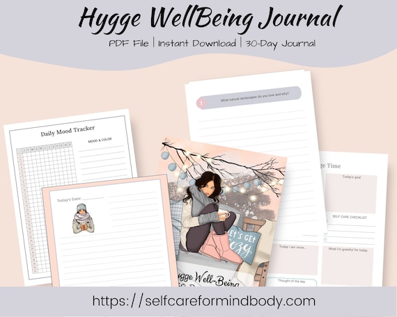 Hygge Wellbeing 30-day Journal Cozy Journal Relaxation - Etsy