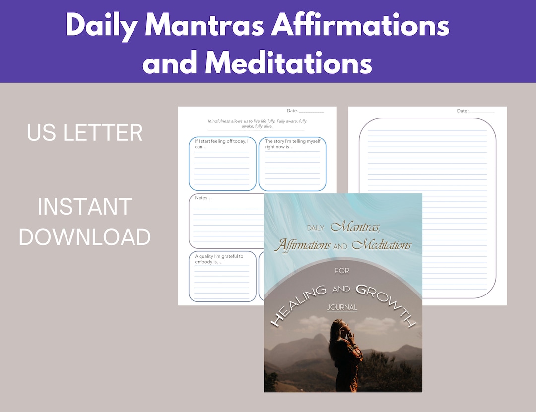Daily Mantras, Affirmations and Meditations Journal | Inspirational ...