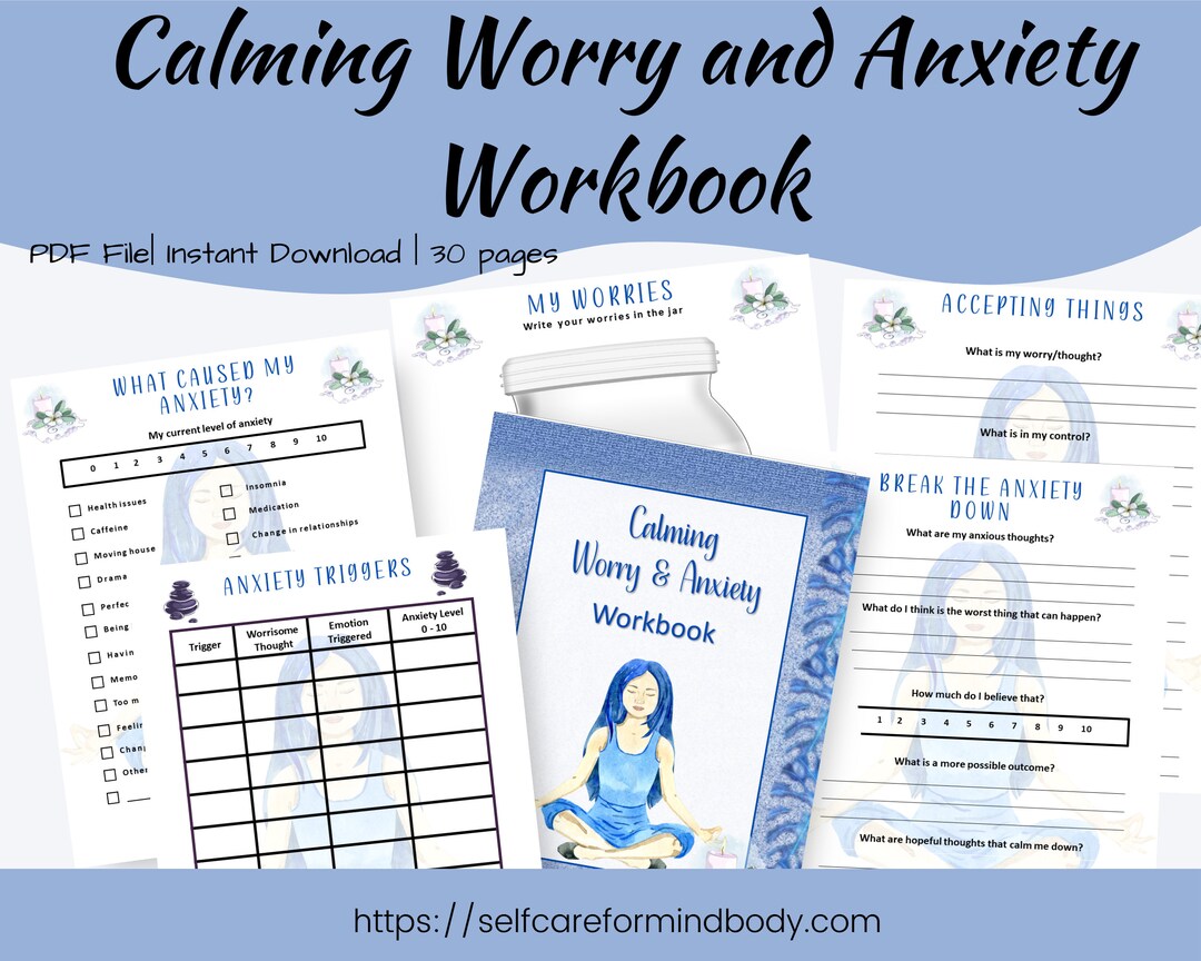 Calming Anxiety and Worry Workbook | Mental Health Journal | Anxiety ...