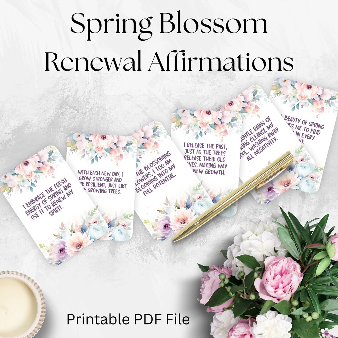 36 Spring Affirmations Cards | Affirmations Cards | Positive Quotes ...