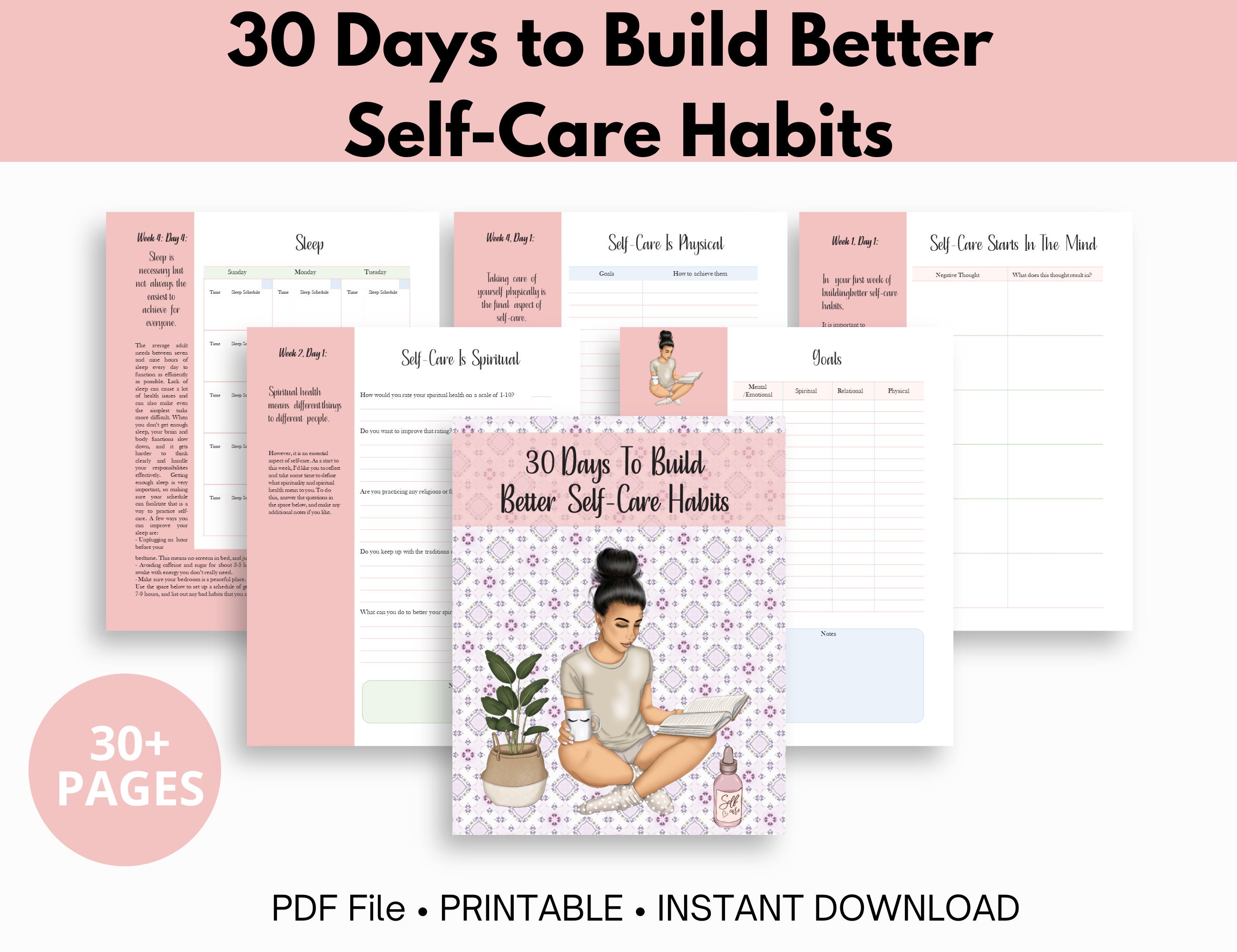 30 Days to Better Self-care Habits | Self-care Workbook | Self-care ...