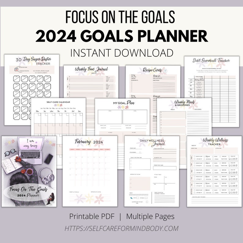 Focus on the Goals 2024 Planner| 2024 Goals Planner | Monthly Goals ...