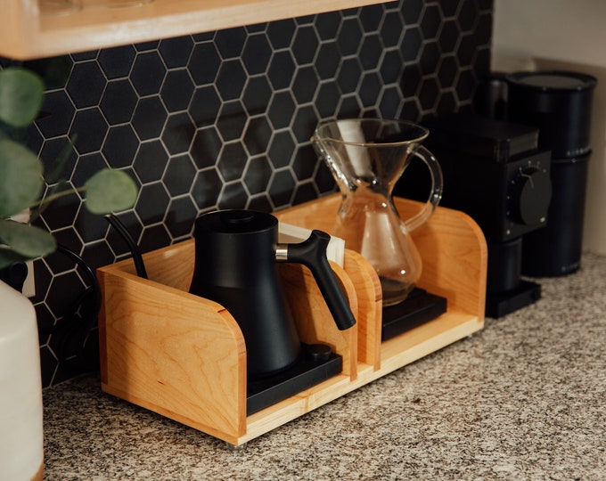 Handmade Wooden Pour Over Coffee Station: Minimalist Coffee Caddy - Etsy