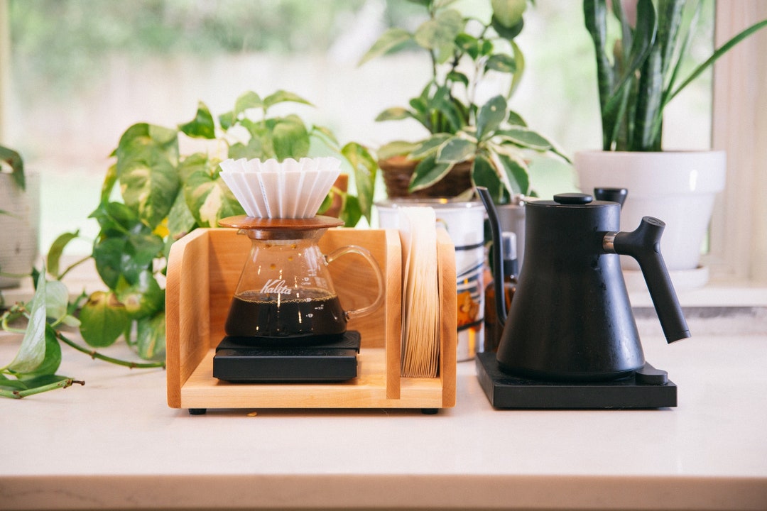 Single Compartment Pour Over Coffee Station, Handmade Coffee Station ...