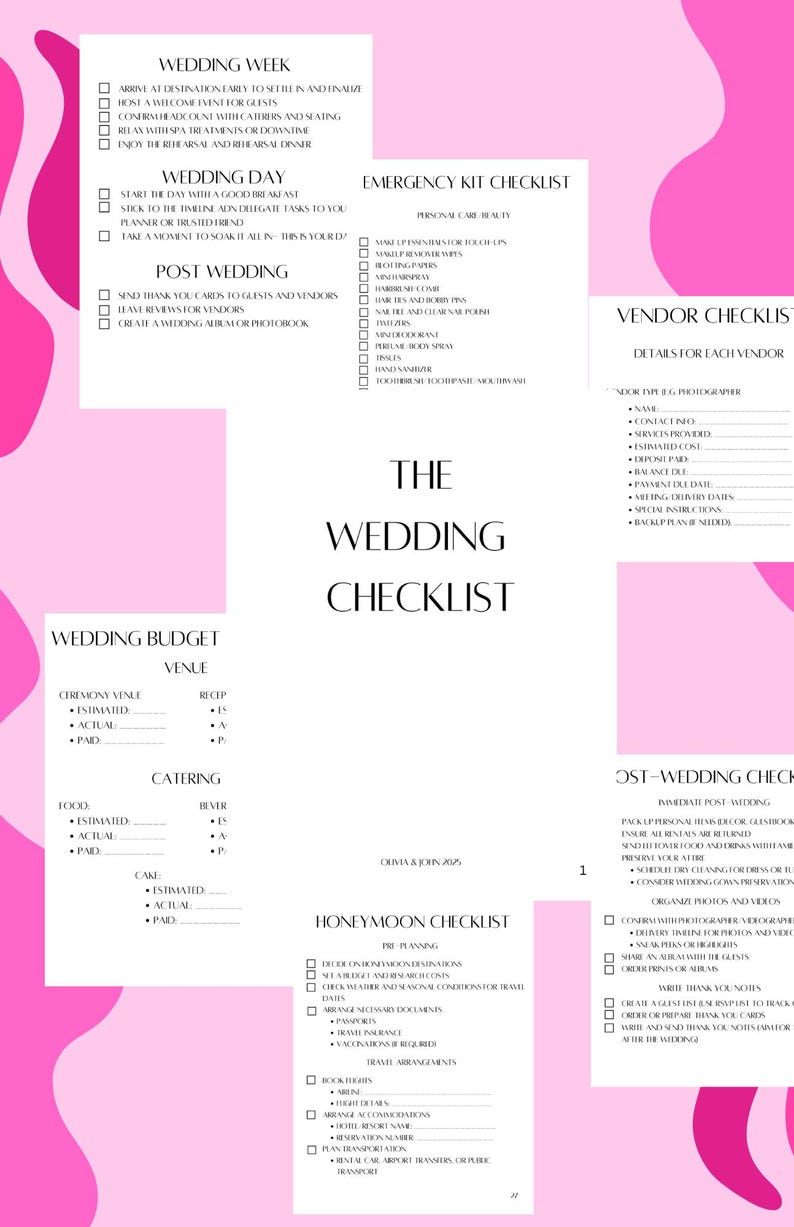 The Ultimate Wedding Checklist on Canva - Etsy