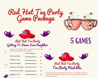 Red Hat Party Game Package - Etsy